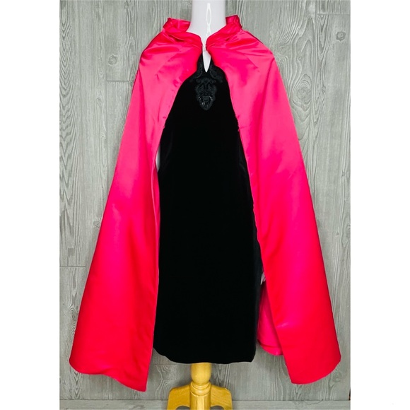 Tops | Pink Cape Costume Accessories Clasp Front Long Silky Pink Red ...